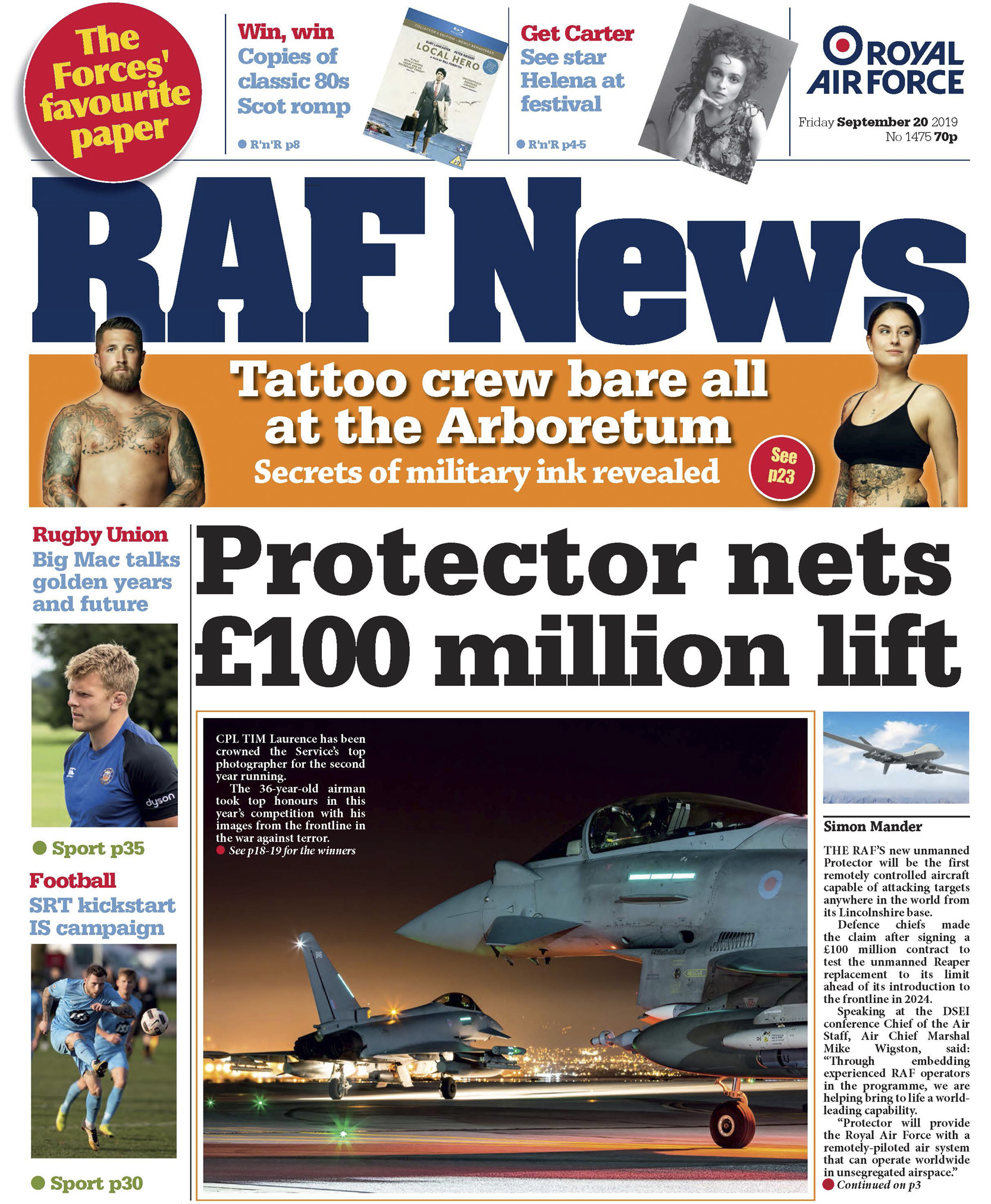 RAF News is the official newspaper of the Royal Air Force, UK.